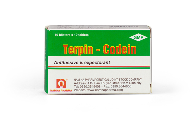 Terpin Codein Nam Hà - Thuốc trị ho khan long đờm Dược phẩm Nam Hà